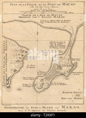 Macao / Macau town city plan. Zhujiang estuary. China. Sketch map 1885 ...