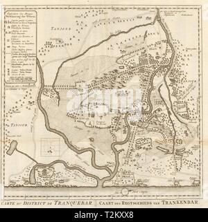 'Carte du District de Tranquebar'. Tharangambadi, Tamil Nadu. BELLIN ...
