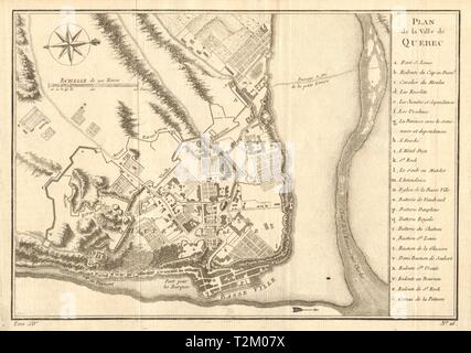 QUEBEC CITY plan Ville de Québec 1759/60 British/French troop positions ...