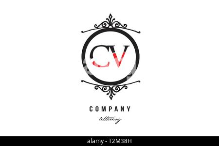 CV C V Letter Logo Design with Swoosh and Black Lines. Modern Creative ...
