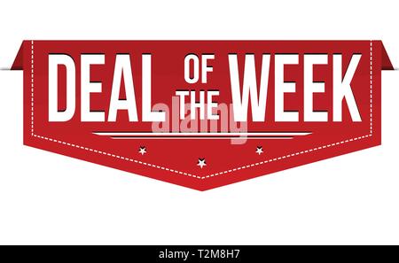 Deal of the week banner design on white background, vector illustration ...