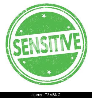 Sensitive sign or stamp on white background, vector illustration Stock ...