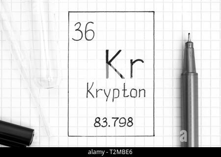 Krypton Chemical 36 element of periodic table. Molecule And ...