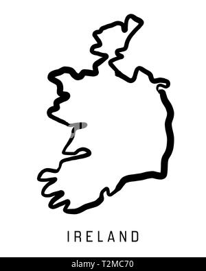 Stylized simple outline map of Ireland Stock Vector Art & Illustration ...