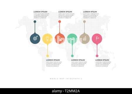 Timeline infographics design template with place for numbers, dates ...