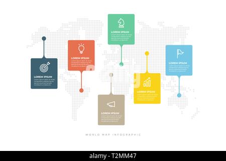 6 colorful elements with place for text. Minimal infographic design ...