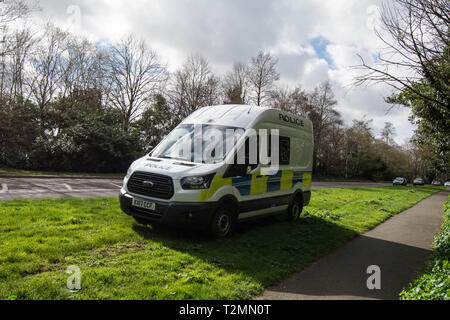 A POLICE SPEED CAMERA SAFETY VAN ON A MOTORWAY BRIDGE IN CUMBRIA UK ...