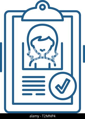 Status approved line icon concept. Status approved flat vector symbol ...
