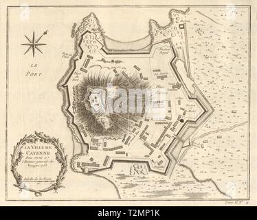 'La ville de Cayenne'. French Guiana. Town city plan. BELLIN / SCHLEY ...