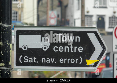Sat Nav Error road sign Stock Photo - Alamy