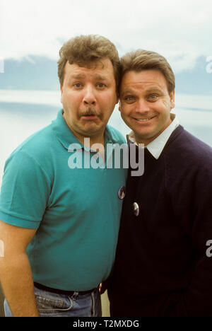 Television comedy duo Hale and Pace arriving in London after receiving ...