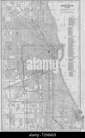 Chicago town city plan. Illinois. CRAM 1894 old antique vintage map ...