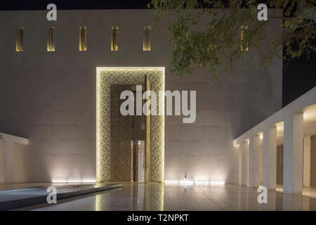 entrance to prayer hall, Msheireb Jumaa Mosque, Doha, Qatar Stock Photo ...