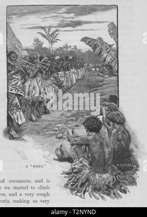 A "Meke". Yasawa-I-Lau. Fiji 1890 old antique vintage print picture ...