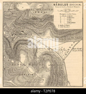 Nablus (Shechem), West Bank, Israel. A bird's view of Jacob's well ...