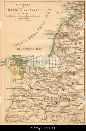 Syria and Lebanon - Tourist Map Stock Photo - Alamy