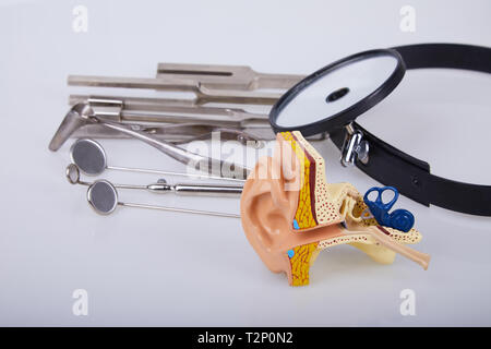 Instrument for check ear nose throat by ENT doctor Stock Photo - Alamy