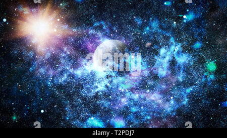 Bright Star Nebula. Distant galaxy. Abstract image. Elements of this ...