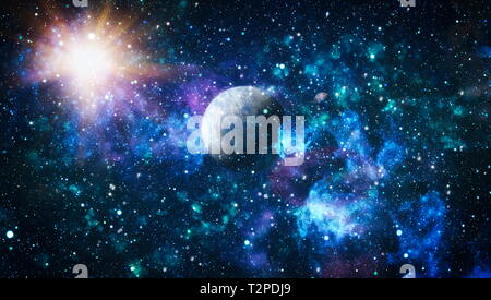 Bright Star Nebula. Distant galaxy. Abstract image. Elements of this ...