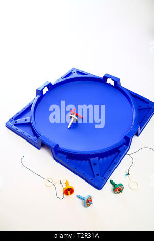 Vintage ideal toys battling tops game Stock Photo - Alamy