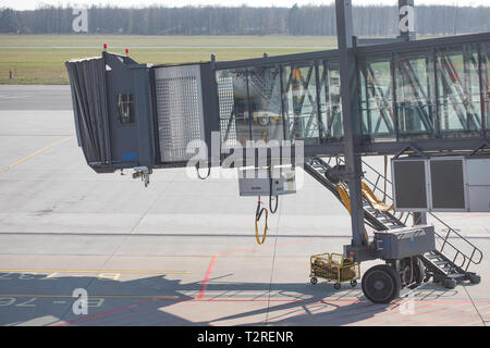 Airport equipment, airbridge, passenger boarding bridge and steps ...