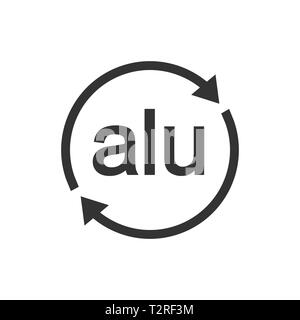 Aluminium recycling symbol ALU 41, metals recycling code ALU 41, vector ...