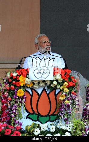 Kolkata, India. 03rd Apr, 2019. BJP rally in Kolkata Brigade Parade ...