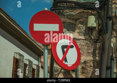 Traffic signs No entry turn right Stock Photo - Alamy