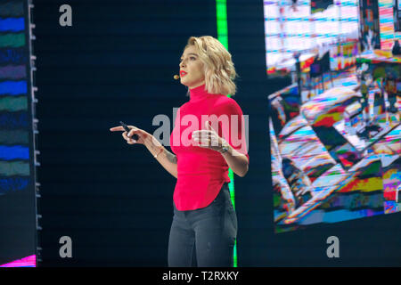 Moscow, Russia - March 13, 2019: Russian celebrity instagram blogger ...