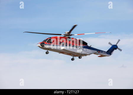 A CHC Sikorsky S-92 helicopter used to transport oil workers to and ...