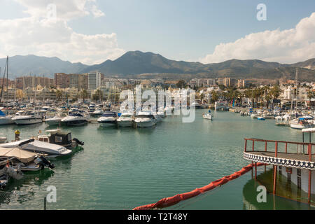 Benalmadena Spain. Benalmádena port, luxury Puerto Marina, with sailing ...