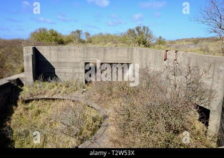 WWII concrete gun emplacements at Spurn Point, East Coast of Yorkshire ...