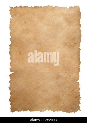 Old used paper sheet with edges isolatet for crafting scrapbooking ...