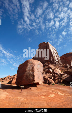The Cube rock formation, Monument Valley, Arizona, America Stock Photo ...