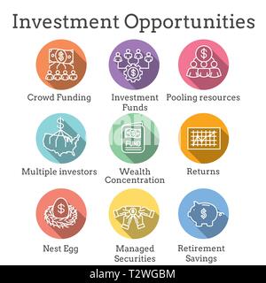 Retirement Investments / Dividend Income, Mutual Fund, IRA Icon set ...