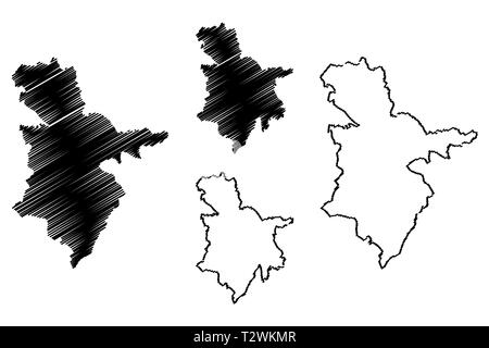 Sulaymaniyah City (Republic of Iraq, Kurdistan Region) map vector ...