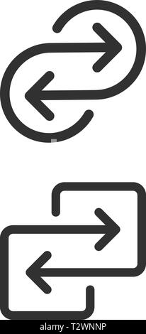 Repetitive process icon with square arrows explanation. Icon reflect ...