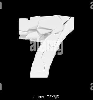 White 3d form number 4 cracked text Stock Photo - Alamy