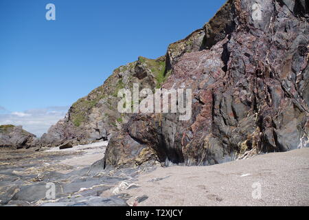 Rugged Rocky Seascape of Devonian Slate Geology, looking towards ...