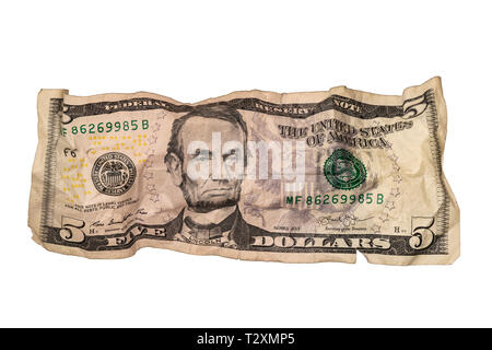 5 Five American Dollar Bill Stock Photo - Alamy