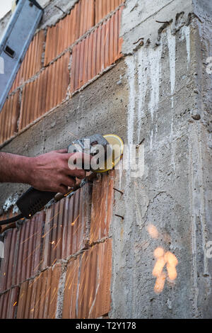 worker fixing steel rebar at building site Stock Photo - Alamy