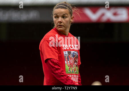 Loren Dykes earns her 100th Welsh cap during Wales v Czech Republic at ...