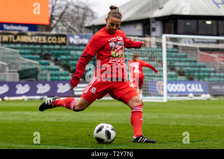 Loren Dykes earns her 100th Welsh cap during Wales v Czech Republic at ...