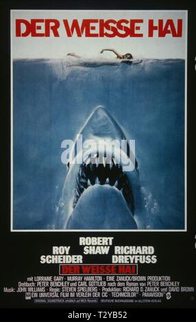 Jaws Movie Poster 1975 Director: Steven Spielberg Stock Photo - Alamy