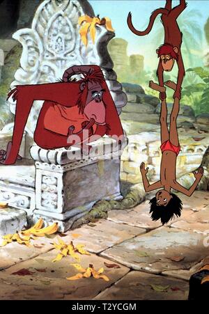 THE JUNGLE BOOK, MOWGLI, KING LOUI, BAGHEERA, BALLO , KAA, 1967 Stock ...