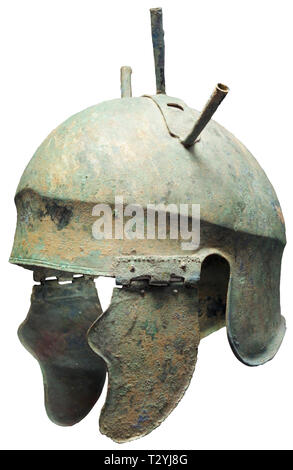 A Greek armour with a Chalcidian helmet,4th century B.C.Bronze helmet ...