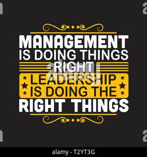 Inspirational motivational quote. Management is doing things right ...
