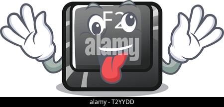 Tongue out f2 button on the mascot computervector illustration Stock ...