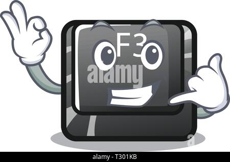 Okay button f3 on the character keyboard vector illustration Stock ...
