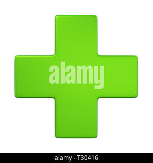 Green cross sign for first aid, healthcare, support concepts Stock ...